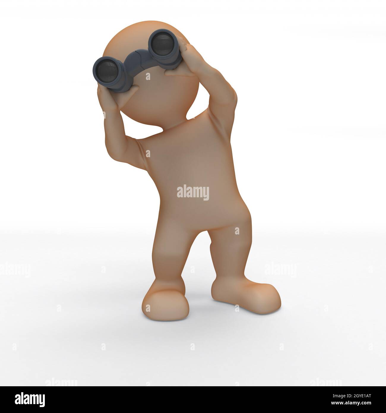 3D Render of Morph Man Looking Through Binoculars Stock Photo - Alamy