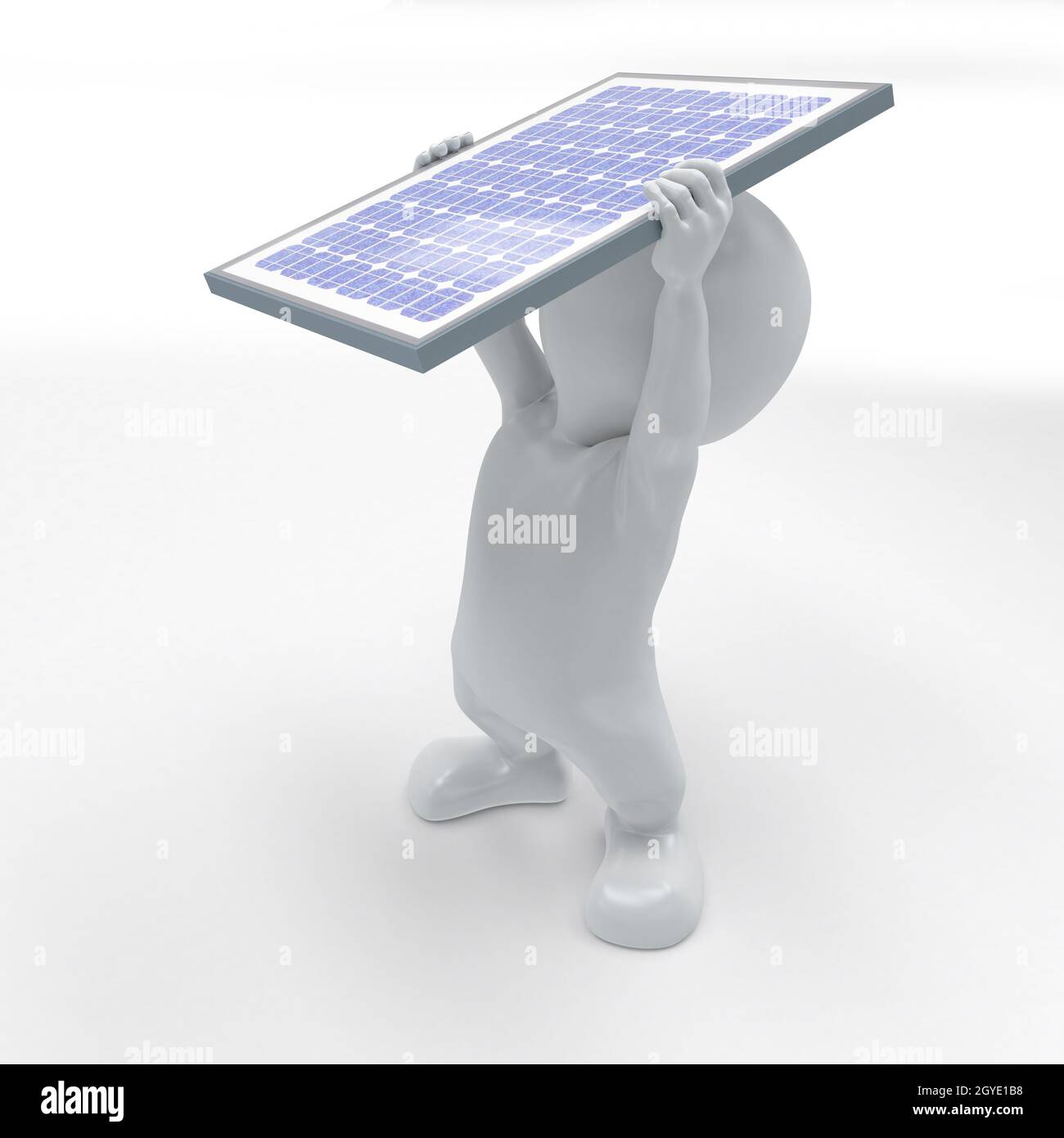 3D render of a Morph Man with Solar Panel Stock Photo - Alamy