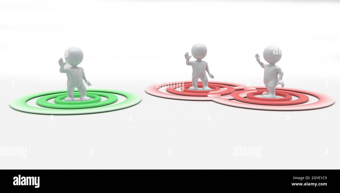 3d render of 3D Morph Man Social Distancing Stock Photo - Alamy