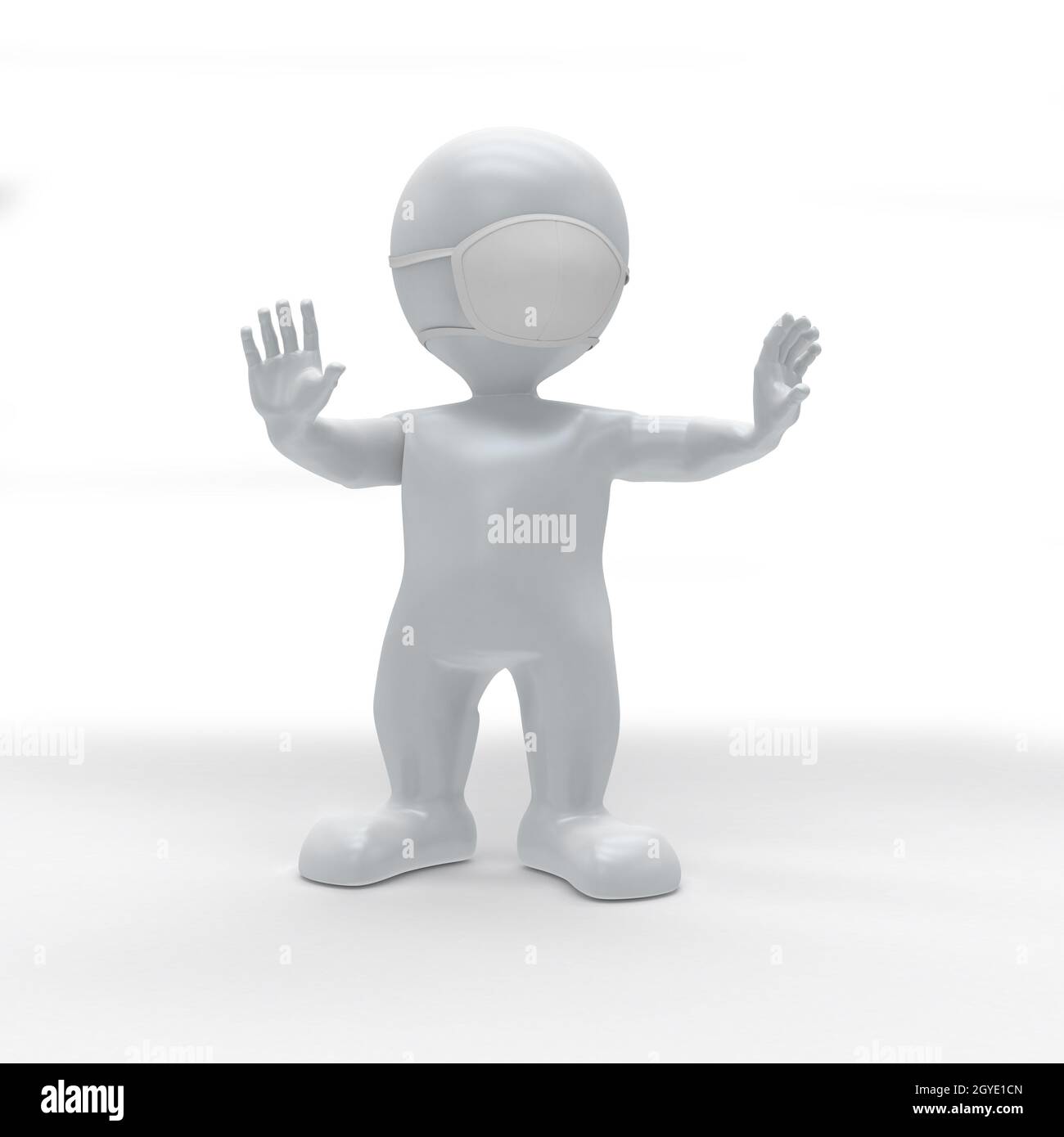 3d render of 3D Morph Man Social Distancing in surgical mask Stock ...