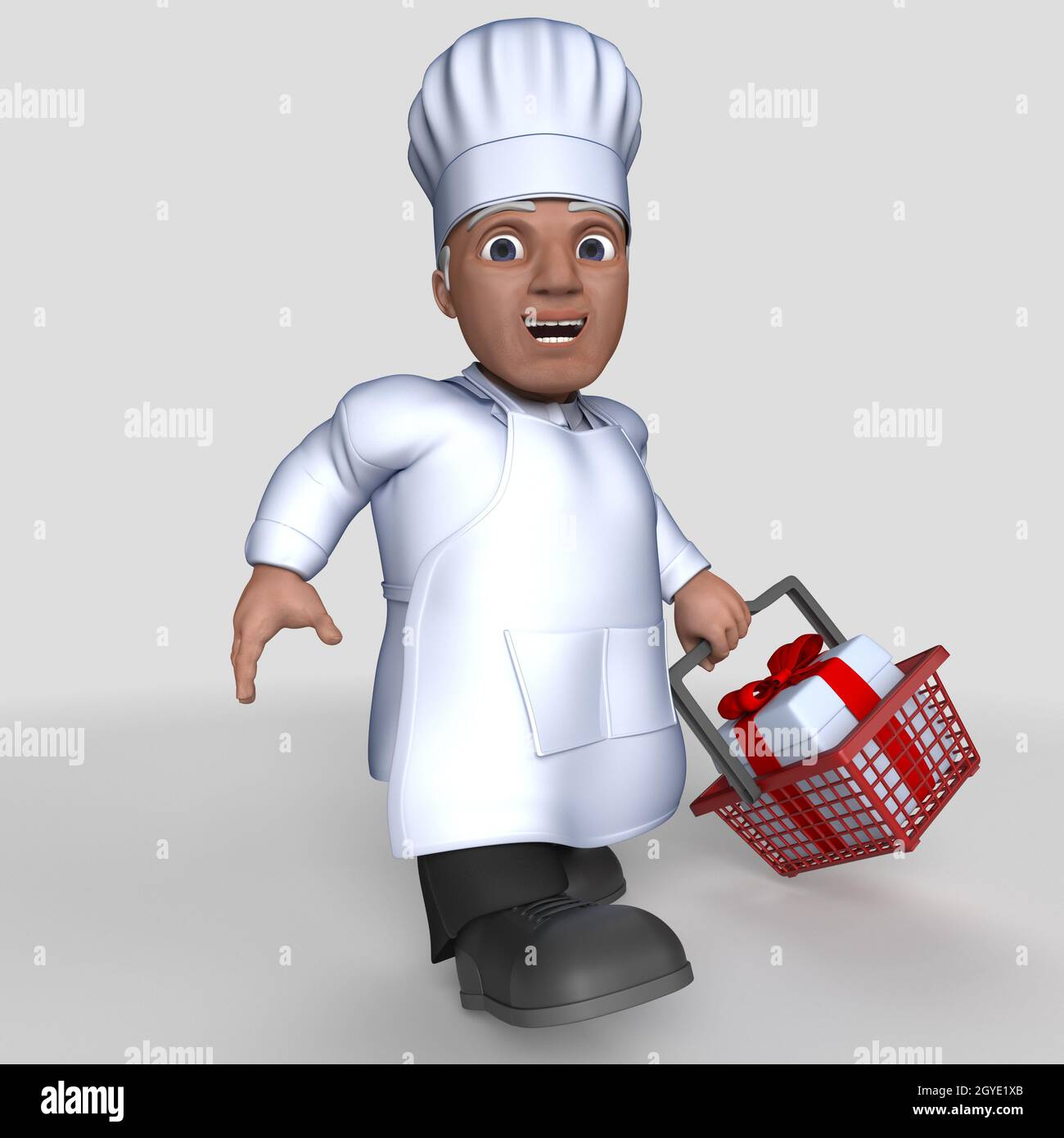 3D Render of Cartoon Baker Character Stock Photo - Alamy