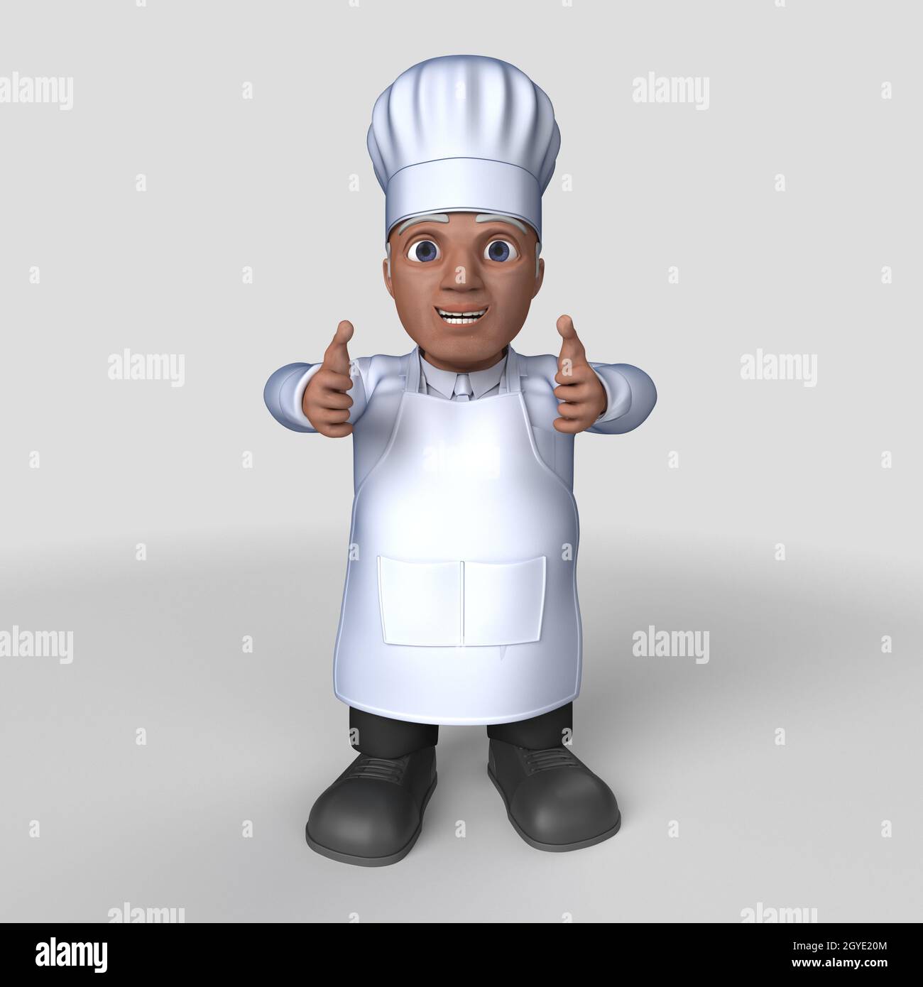 3D Render of Cartoon Baker Character Stock Photo - Alamy