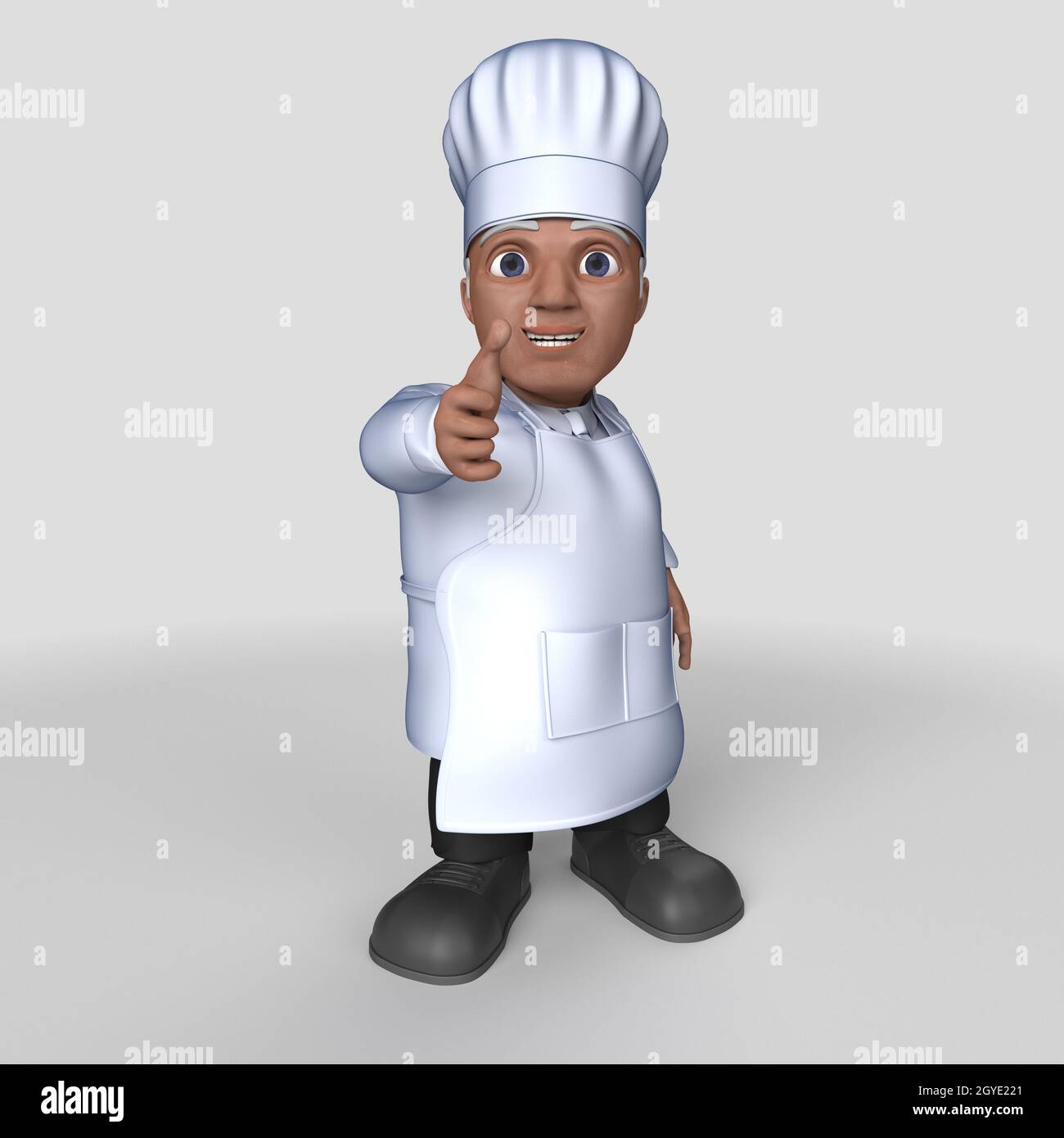 3D Render of Cartoon Baker Character Stock Photo - Alamy