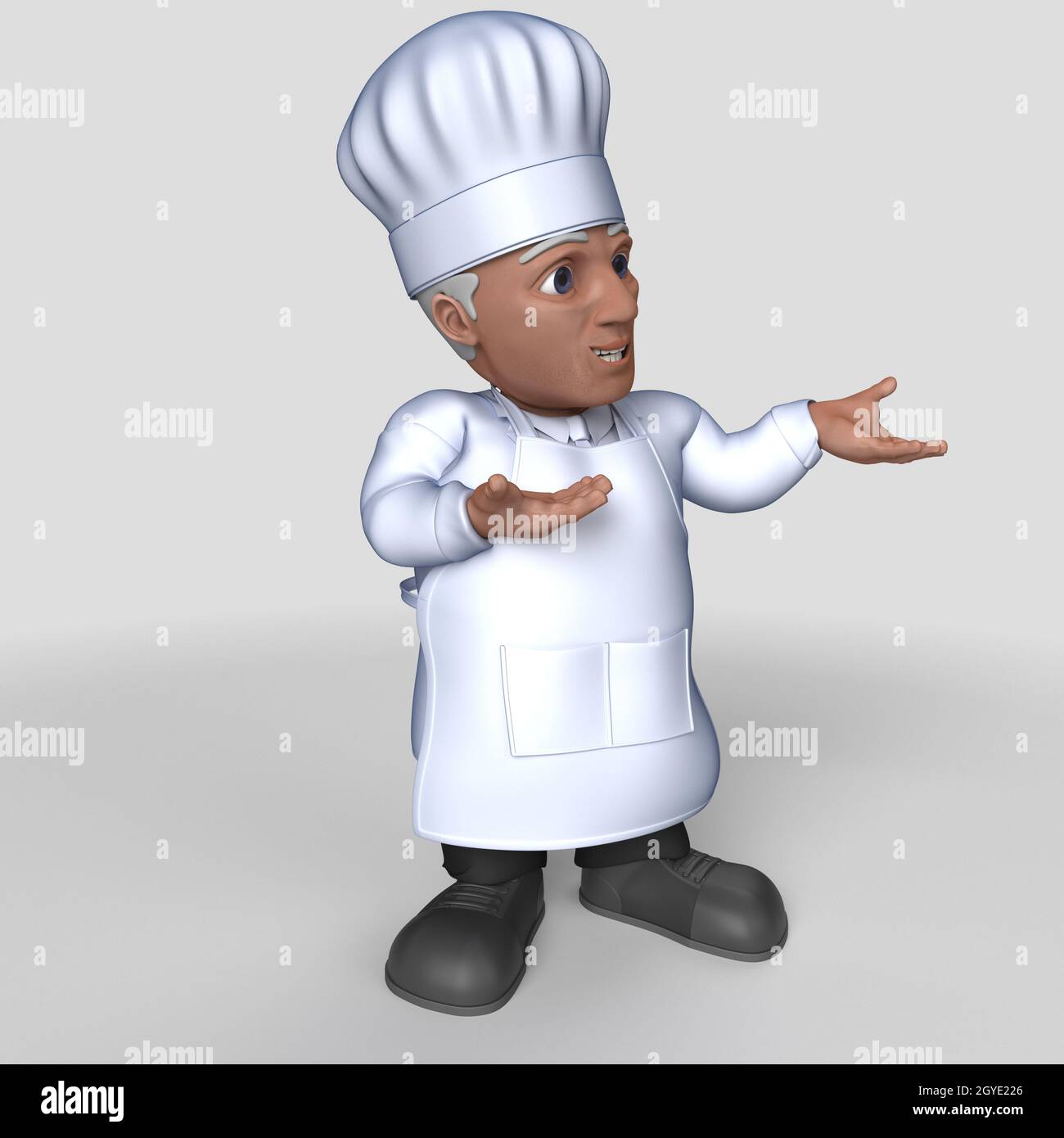 3D Render of Cartoon Baker Character Stock Photo - Alamy