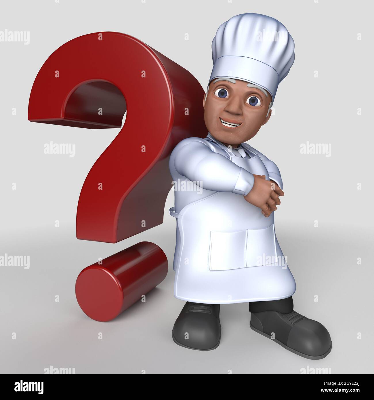 3D Render of Cartoon Baker Character Stock Photo - Alamy