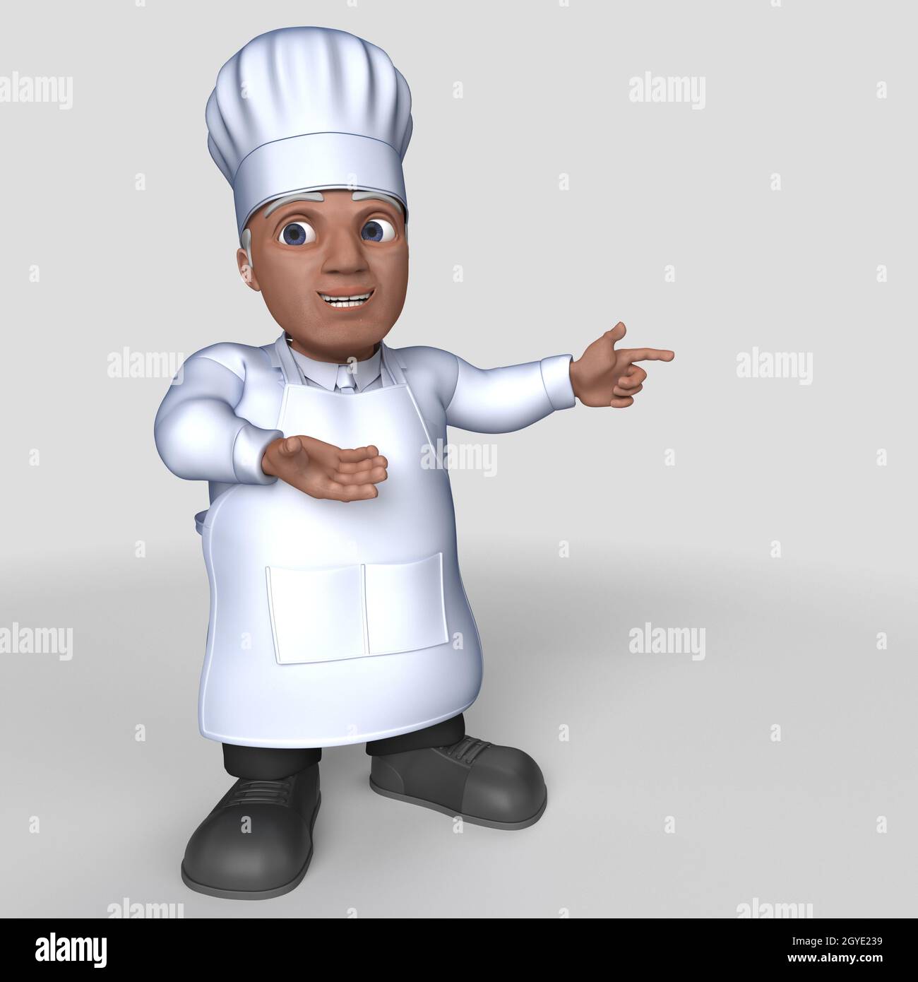 3D Render of Cartoon Baker Character Stock Photo - Alamy