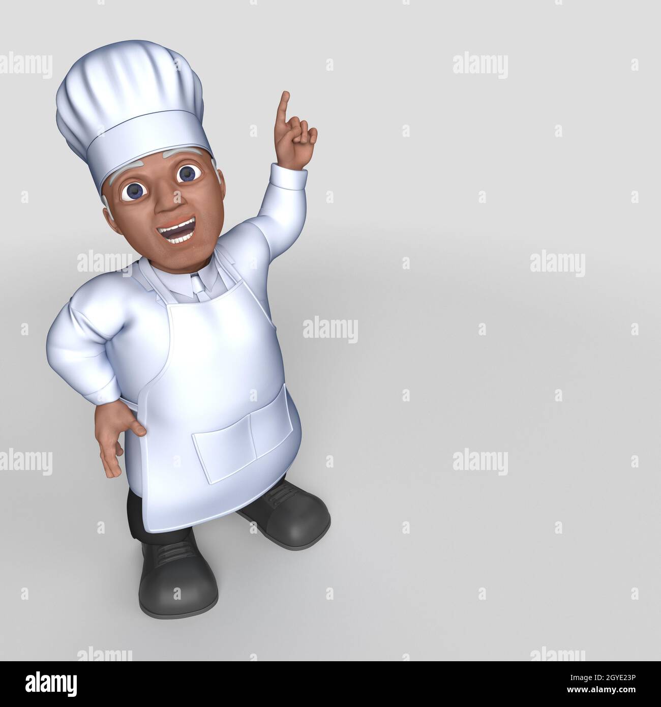 3D Render of Cartoon Baker Character Stock Photo - Alamy