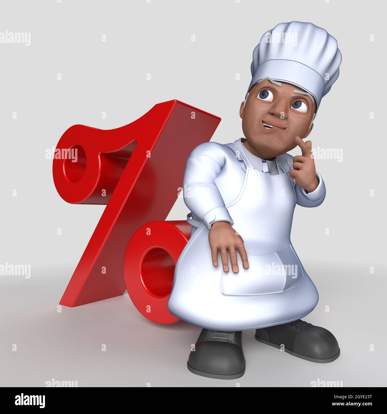 3D Render of Cartoon Baker Character Stock Photo - Alamy