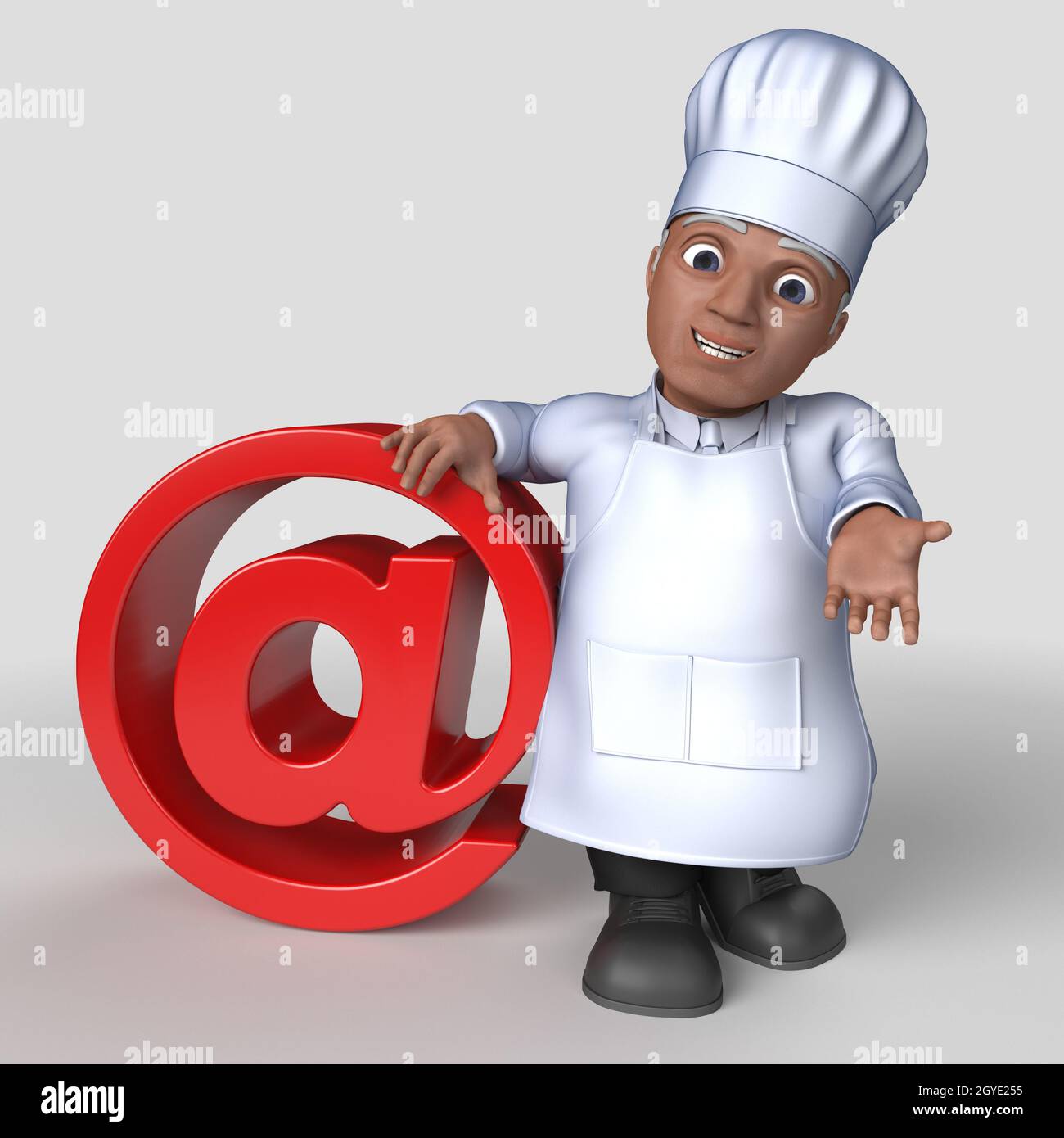 3D Render of Cartoon Baker Character Stock Photo - Alamy