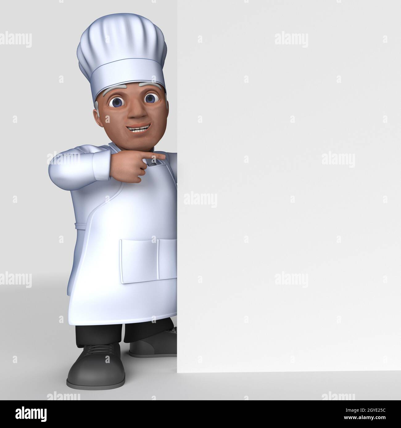 3D Render of Cartoon Baker Character Stock Photo - Alamy