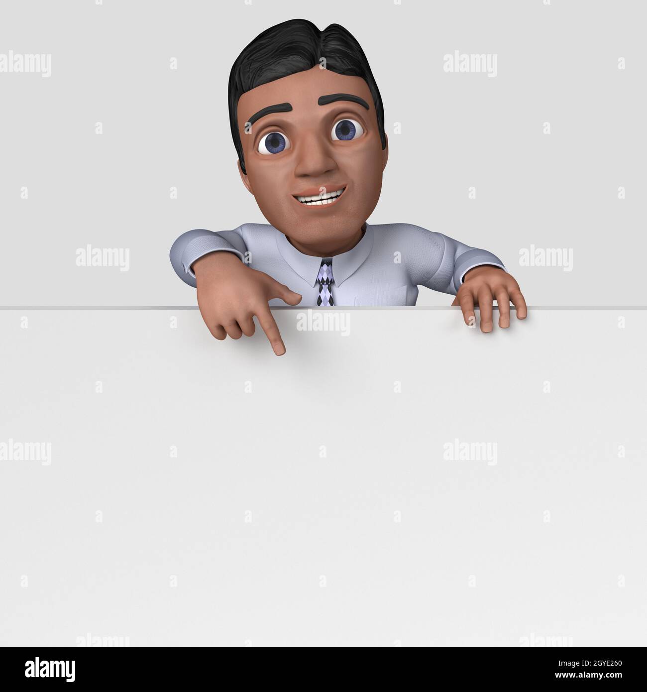 3D Render of Cartoon Business Character Stock Photo - Alamy