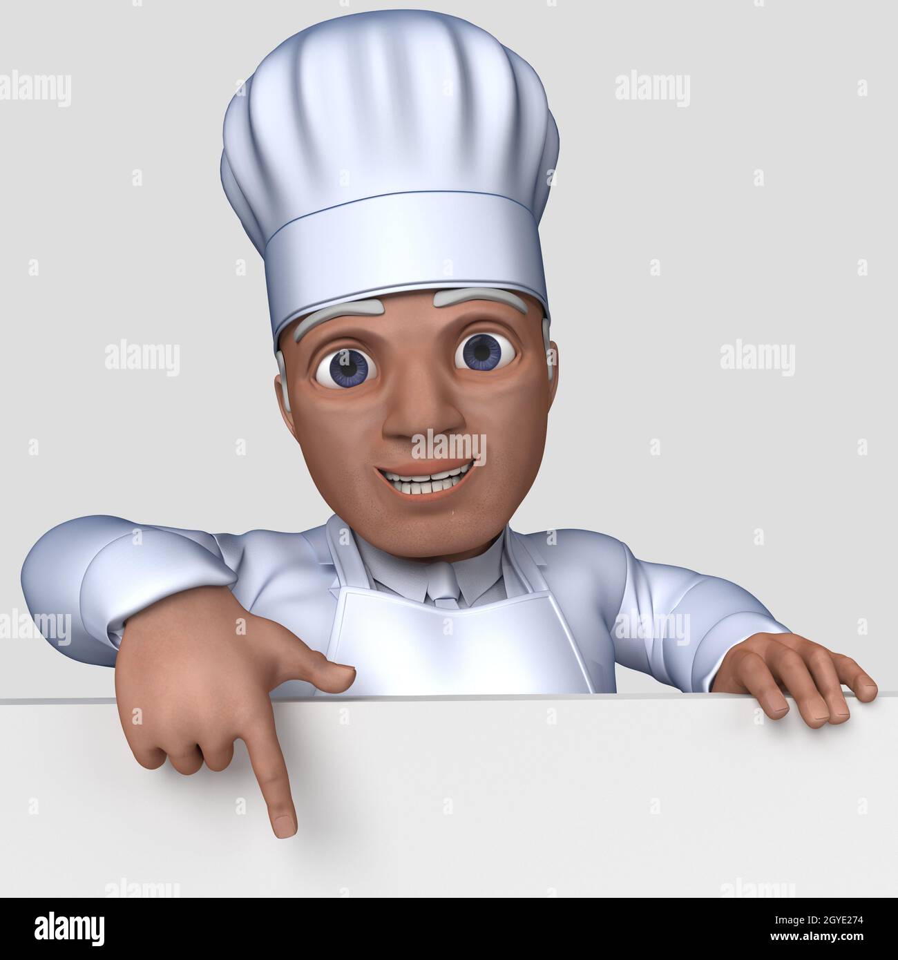 3D Render of Cartoon Baker Character Stock Photo - Alamy