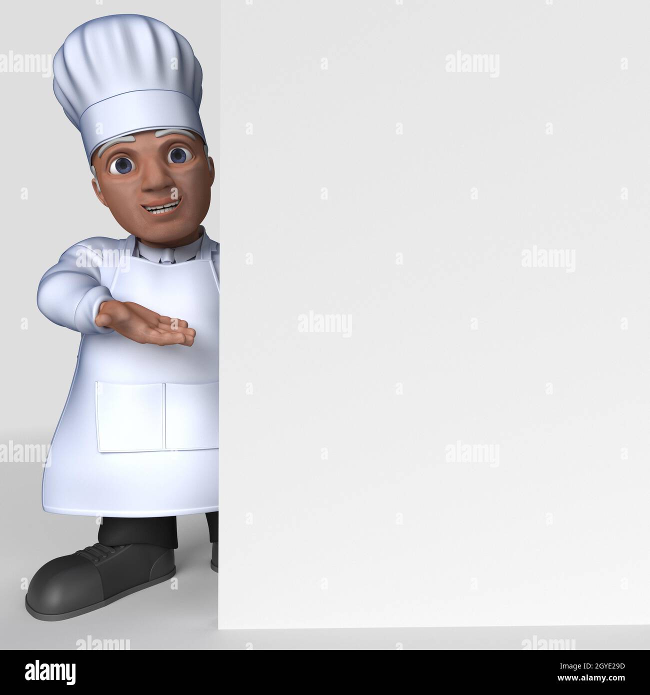 3D Render of Cartoon Baker Character Stock Photo - Alamy