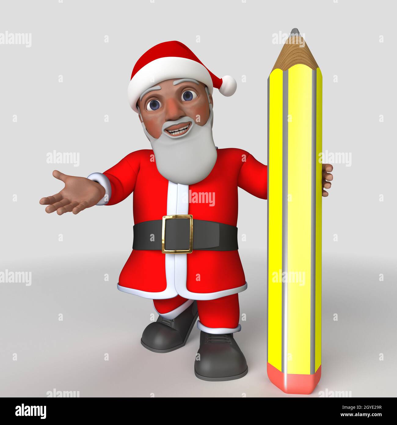 3D Render of Cartoon Santa Claus Character Stock Photo - Alamy