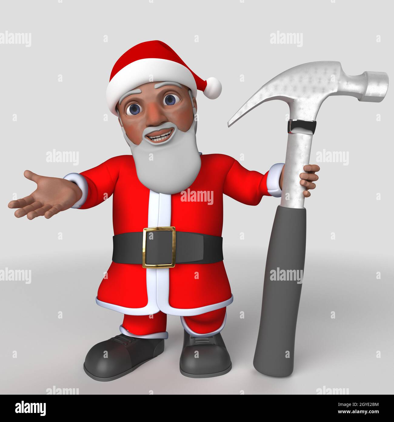 3D Render of Cartoon Santa Claus Character Stock Photo - Alamy