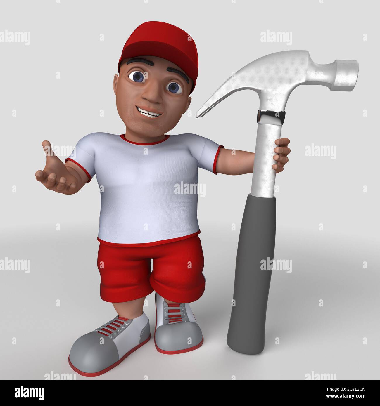 3D Render of Cartoon Sports Character Stock Photo - Alamy