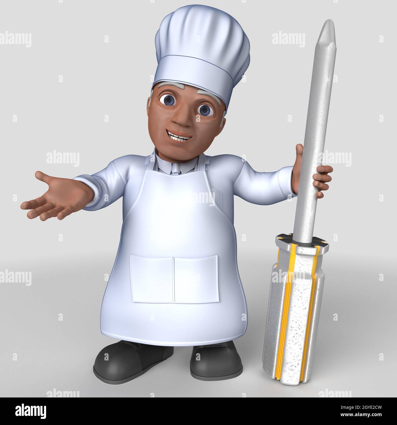 3D Render of Cartoon Baker Character Stock Photo - Alamy