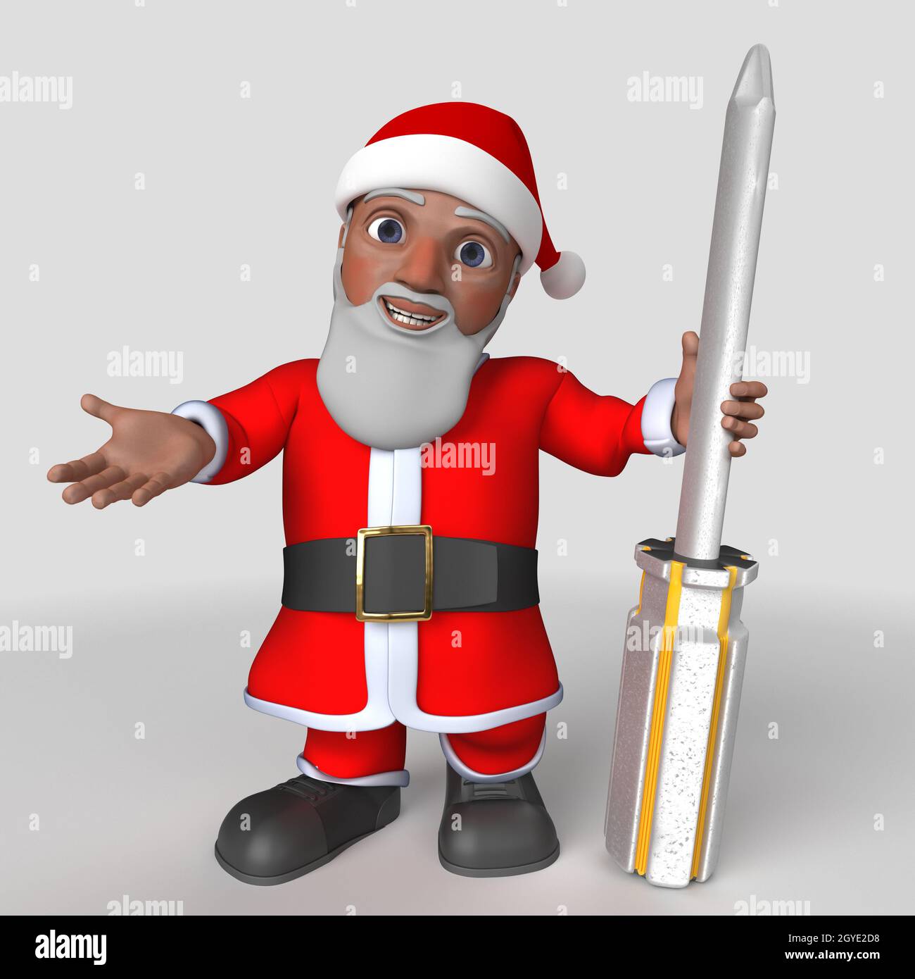 3D Render of Cartoon Santa Claus Character Stock Photo - Alamy