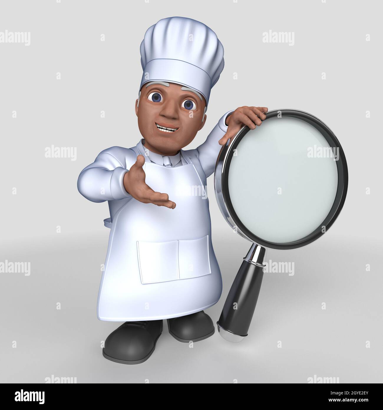 3D Render of Cartoon Baker Character Stock Photo - Alamy