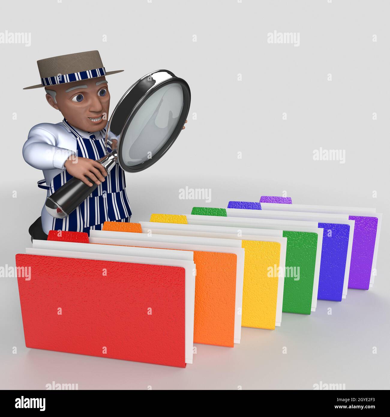 3D Render of Cartoon Butcher Character Stock Photo - Alamy