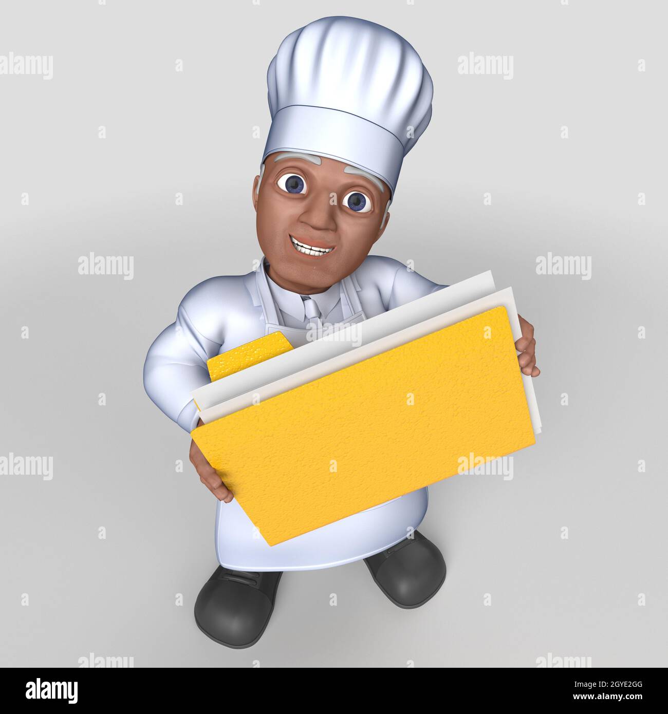 3D Render of Cartoon Baker Character Stock Photo - Alamy