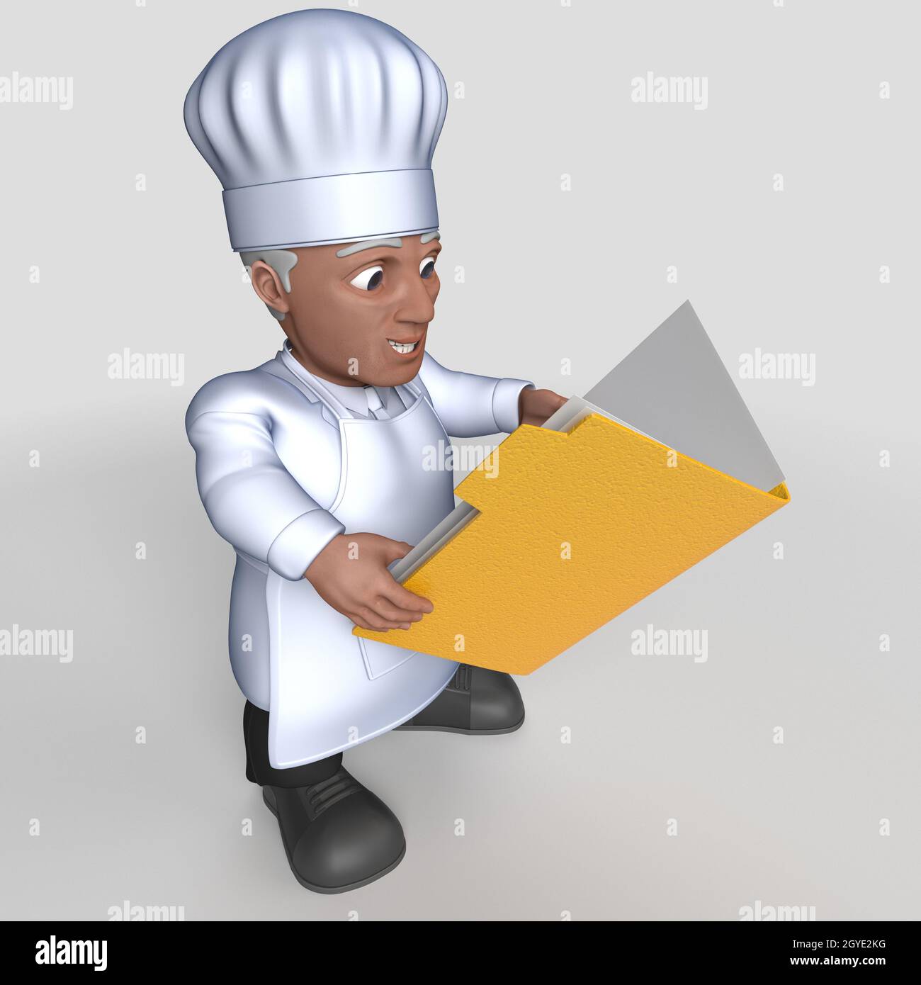 3D Render of Cartoon Baker Character Stock Photo - Alamy