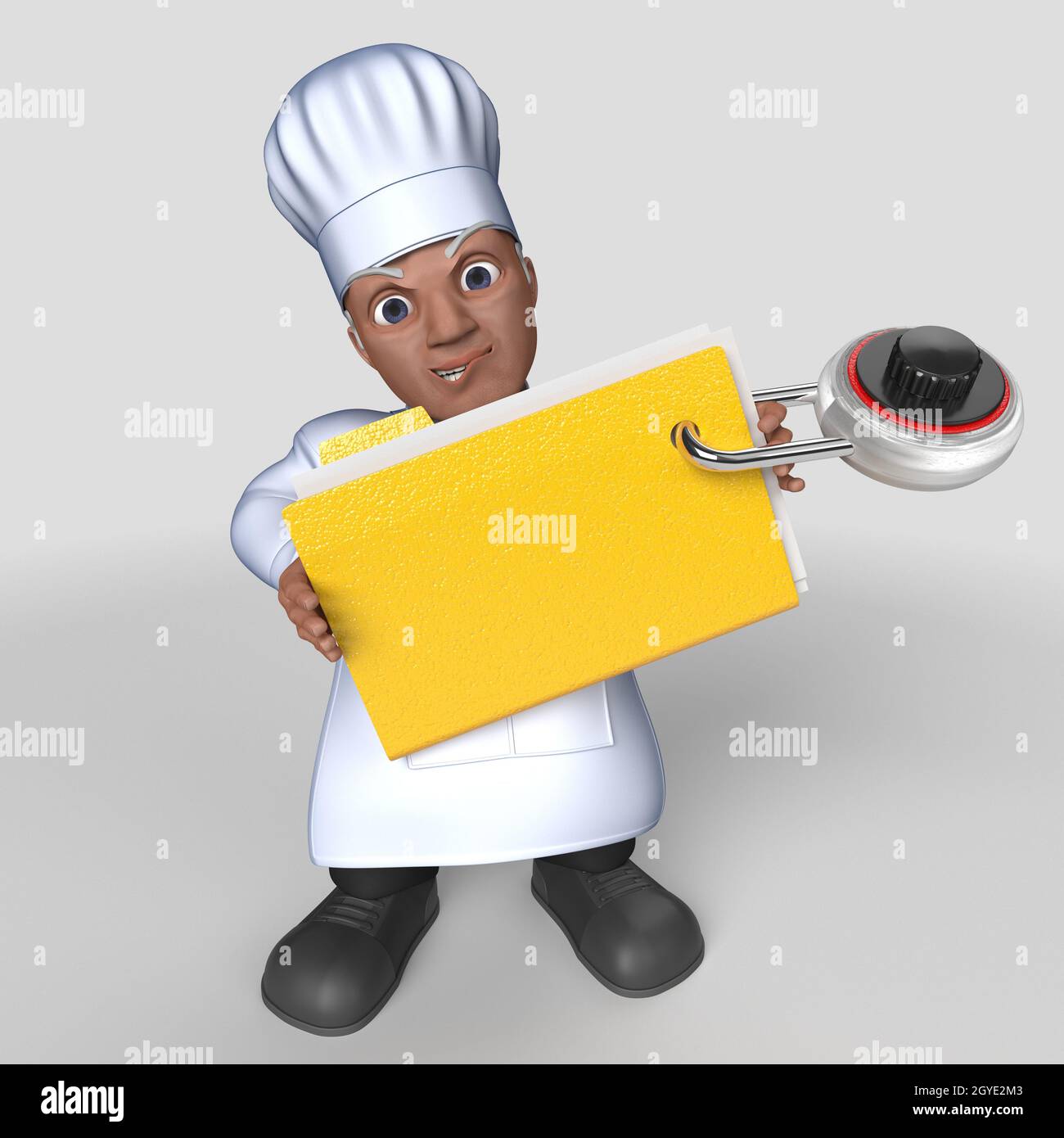 3D Render of Cartoon Baker Character Stock Photo - Alamy