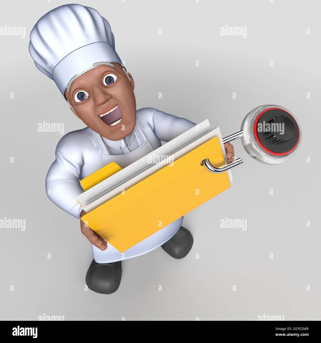 3D Render of Cartoon Baker Character Stock Photo - Alamy