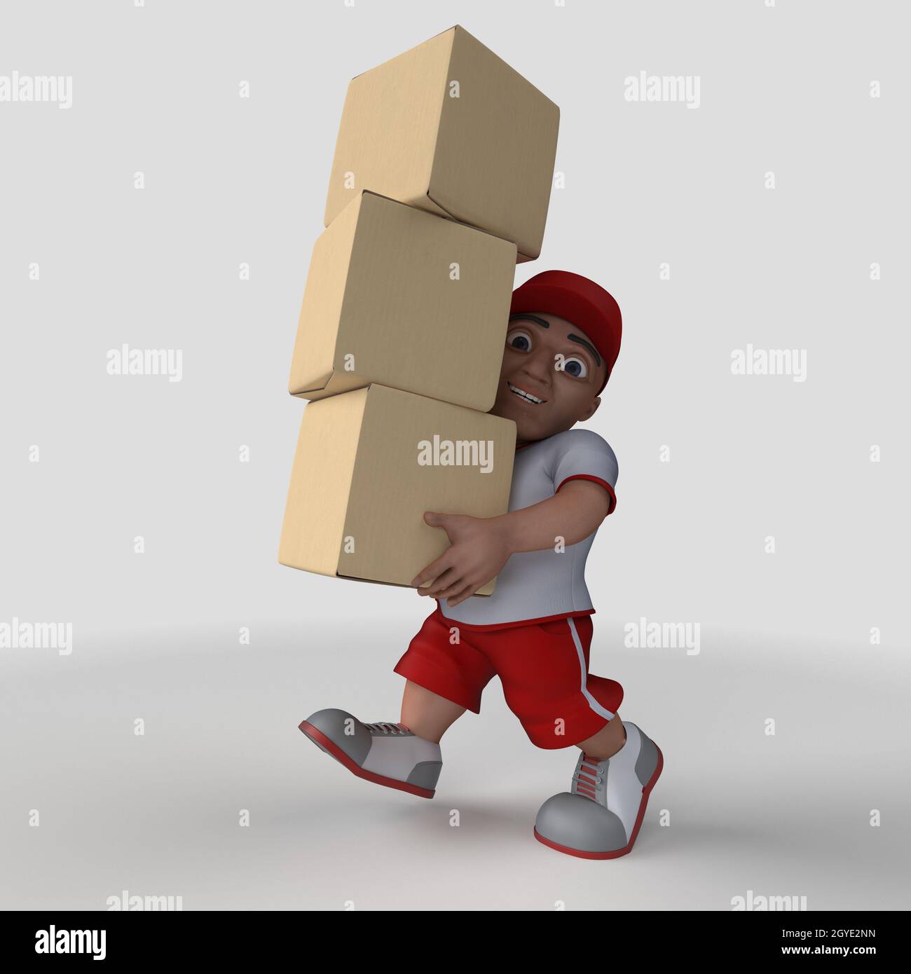 3D Render of Cartoon Sports Character Stock Photo - Alamy