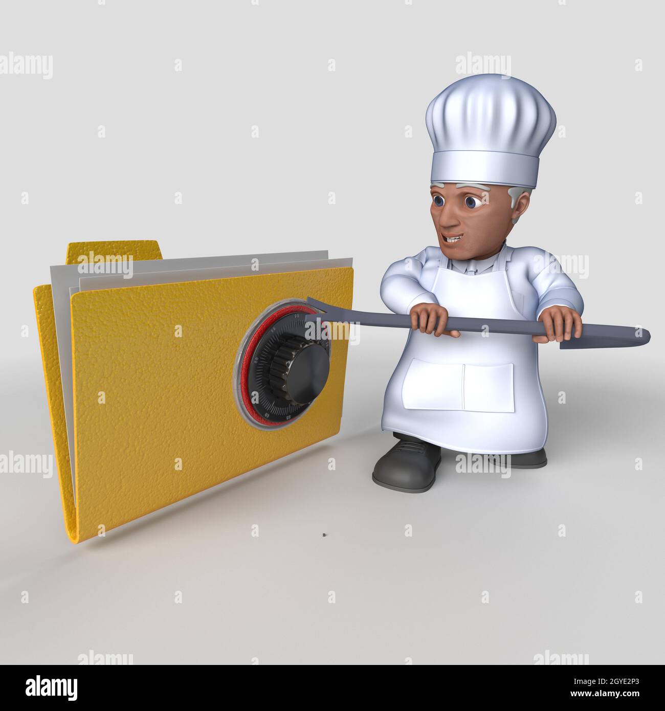 3D Render of Cartoon Baker Character Stock Photo - Alamy