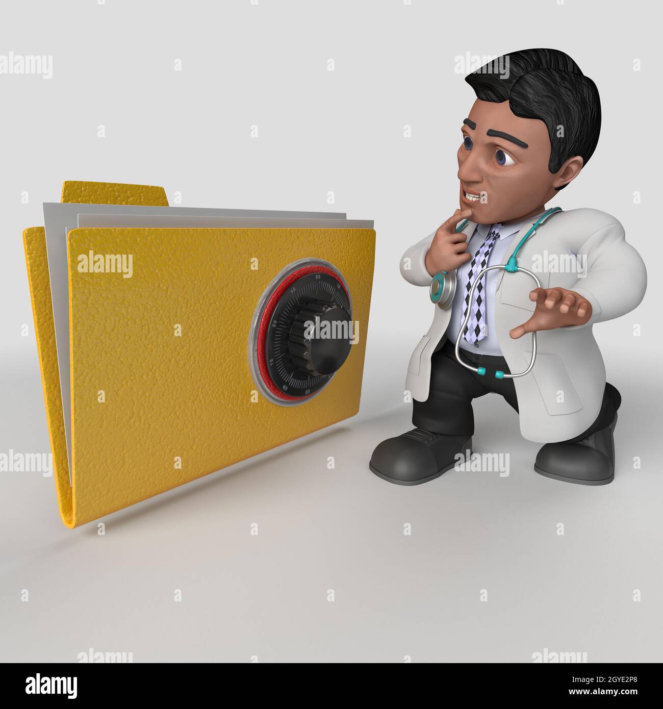 3D Render of Cartoon Doctor Character Stock Photo - Alamy