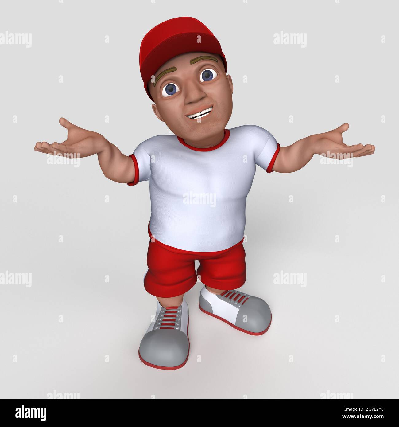 3D Render of Cartoon Sports Character Stock Photo - Alamy
