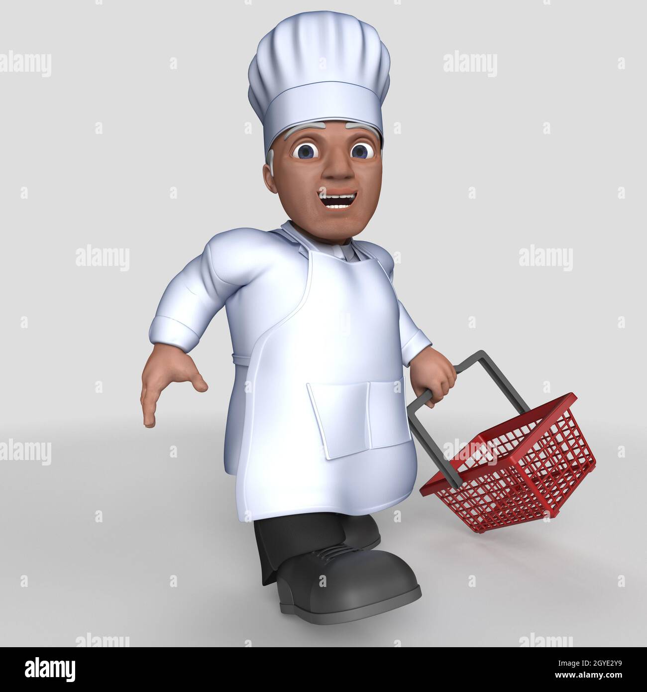 3D Render of Cartoon Baker Character Stock Photo - Alamy