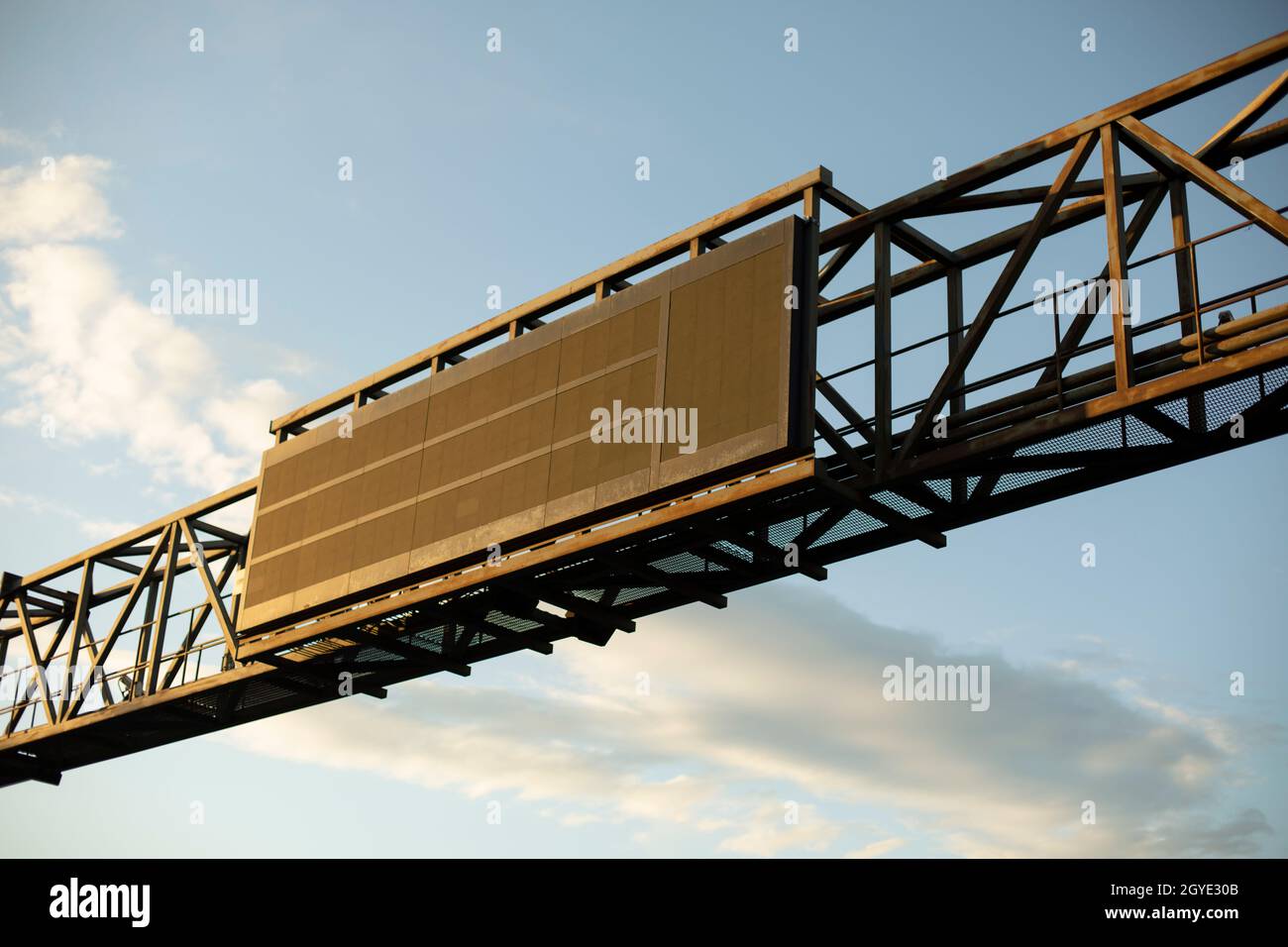 Construction over the road. Infrastructure details along the route ...