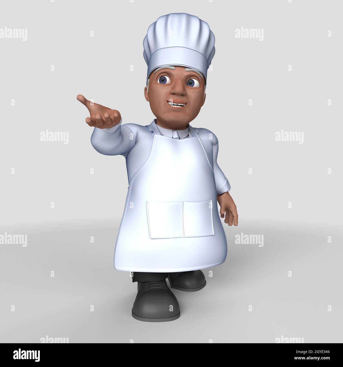 3D Render of Cartoon Baker Character Stock Photo - Alamy