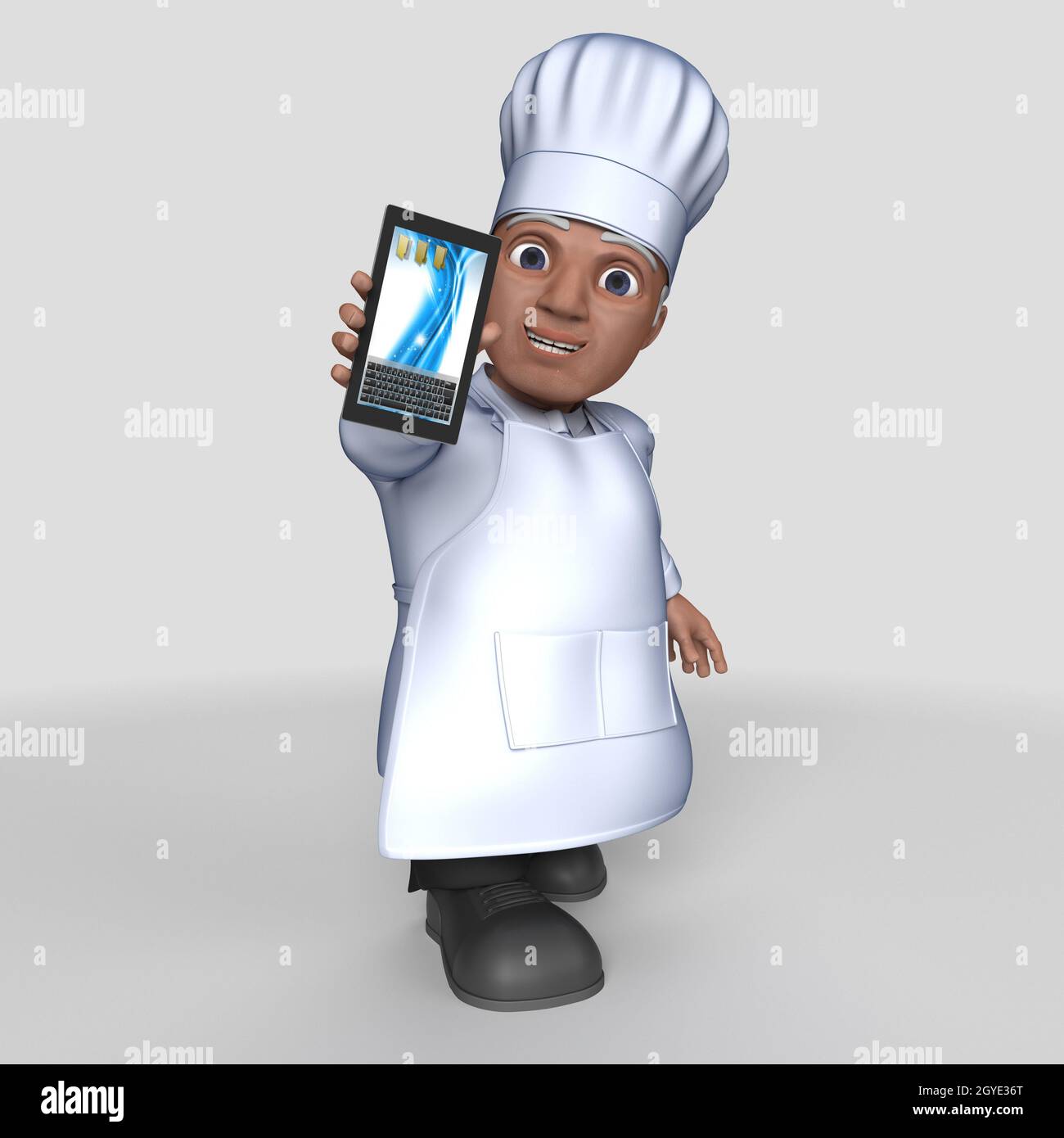 3D Render of Cartoon Baker Character Stock Photo - Alamy