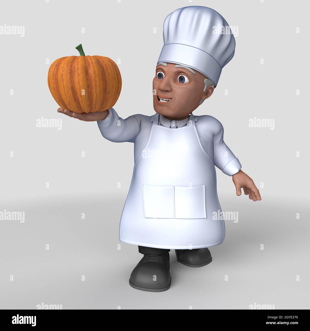 3D Render of Cartoon Baker Character Stock Photo - Alamy