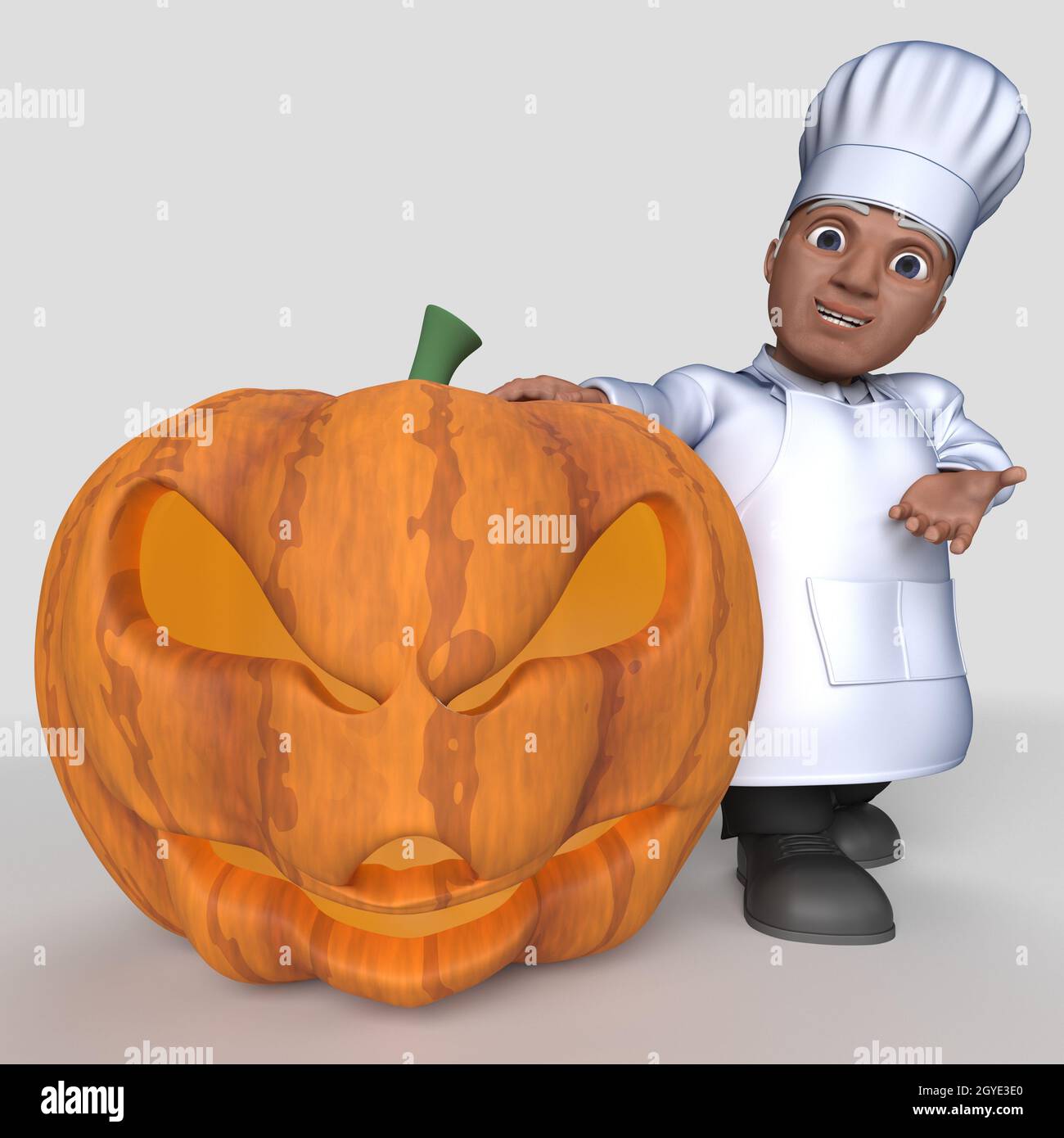 3D Render of Cartoon Baker Character Stock Photo - Alamy
