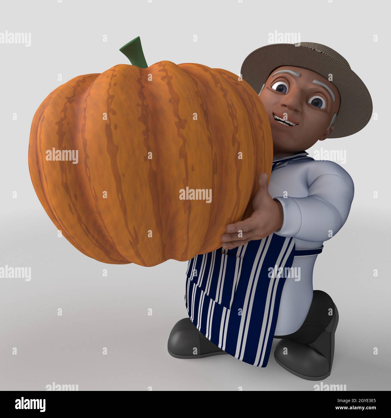 3D Render of Cartoon Butcher Character Stock Photo - Alamy