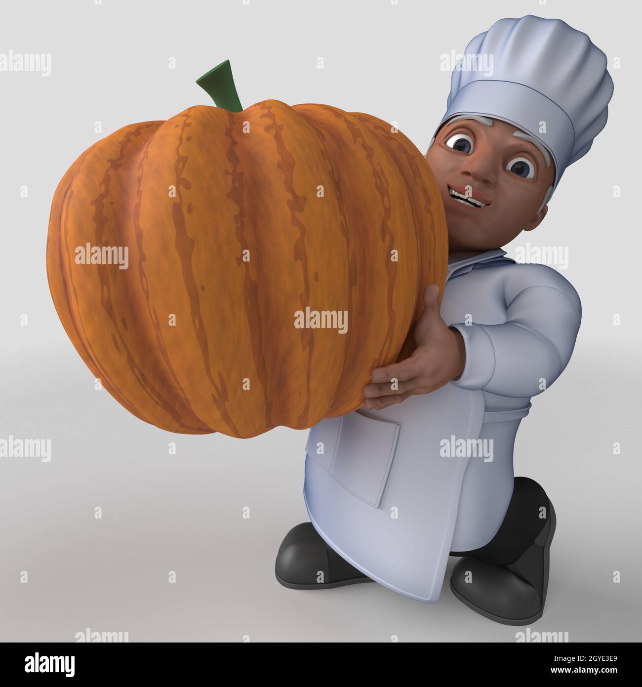 3D Render of Cartoon Baker Character Stock Photo - Alamy