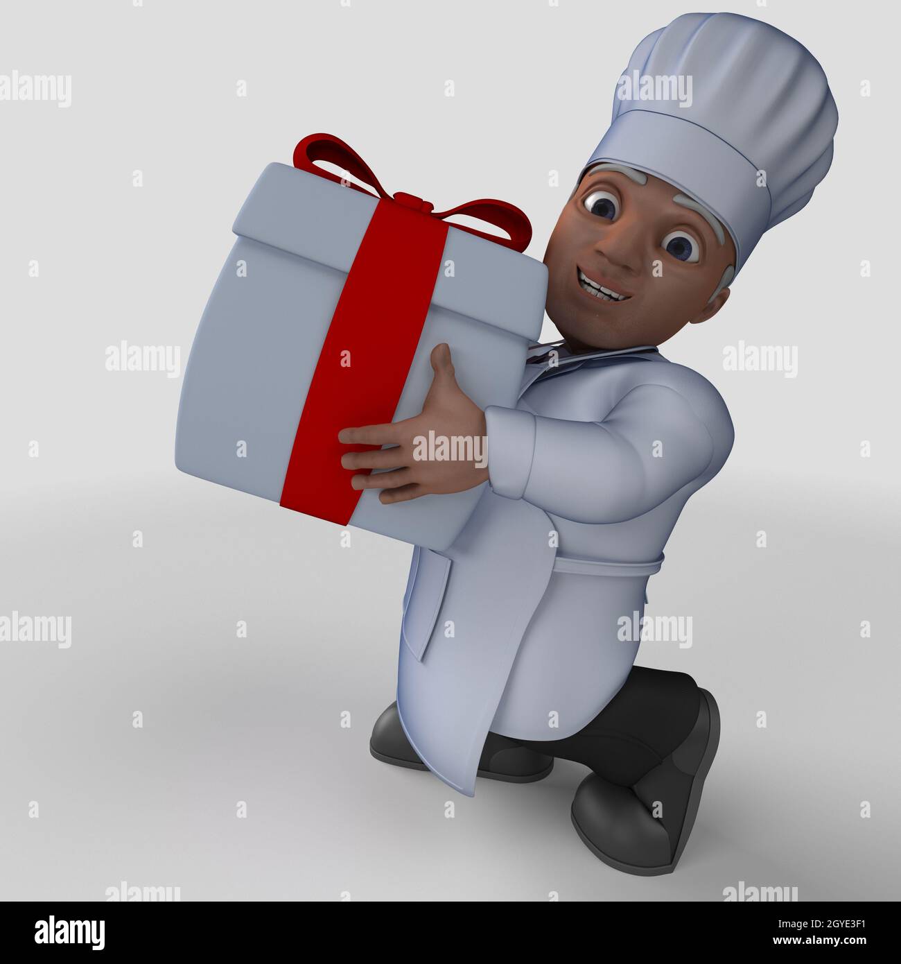 3D Render of Cartoon Baker Character Stock Photo - Alamy