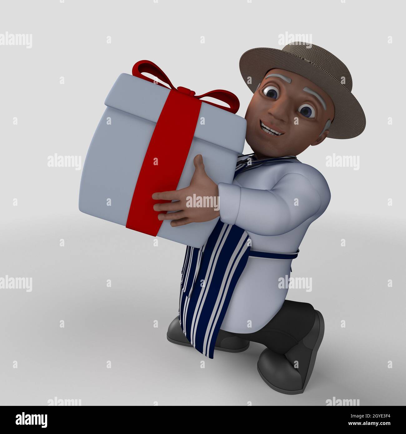 3D Render of Cartoon Butcher Character Stock Photo - Alamy