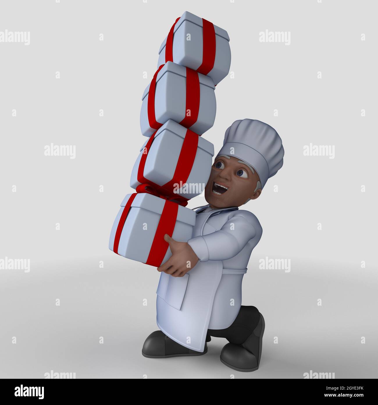 3D Render of Cartoon Baker Character Stock Photo - Alamy
