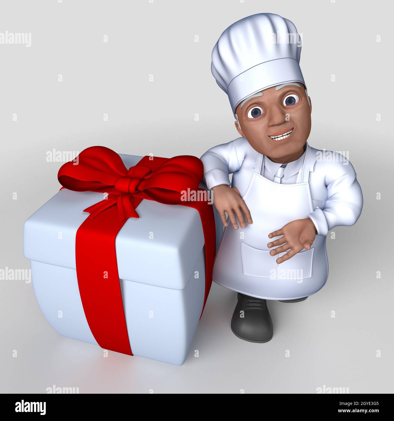 3D Render of Cartoon Baker Character Stock Photo - Alamy