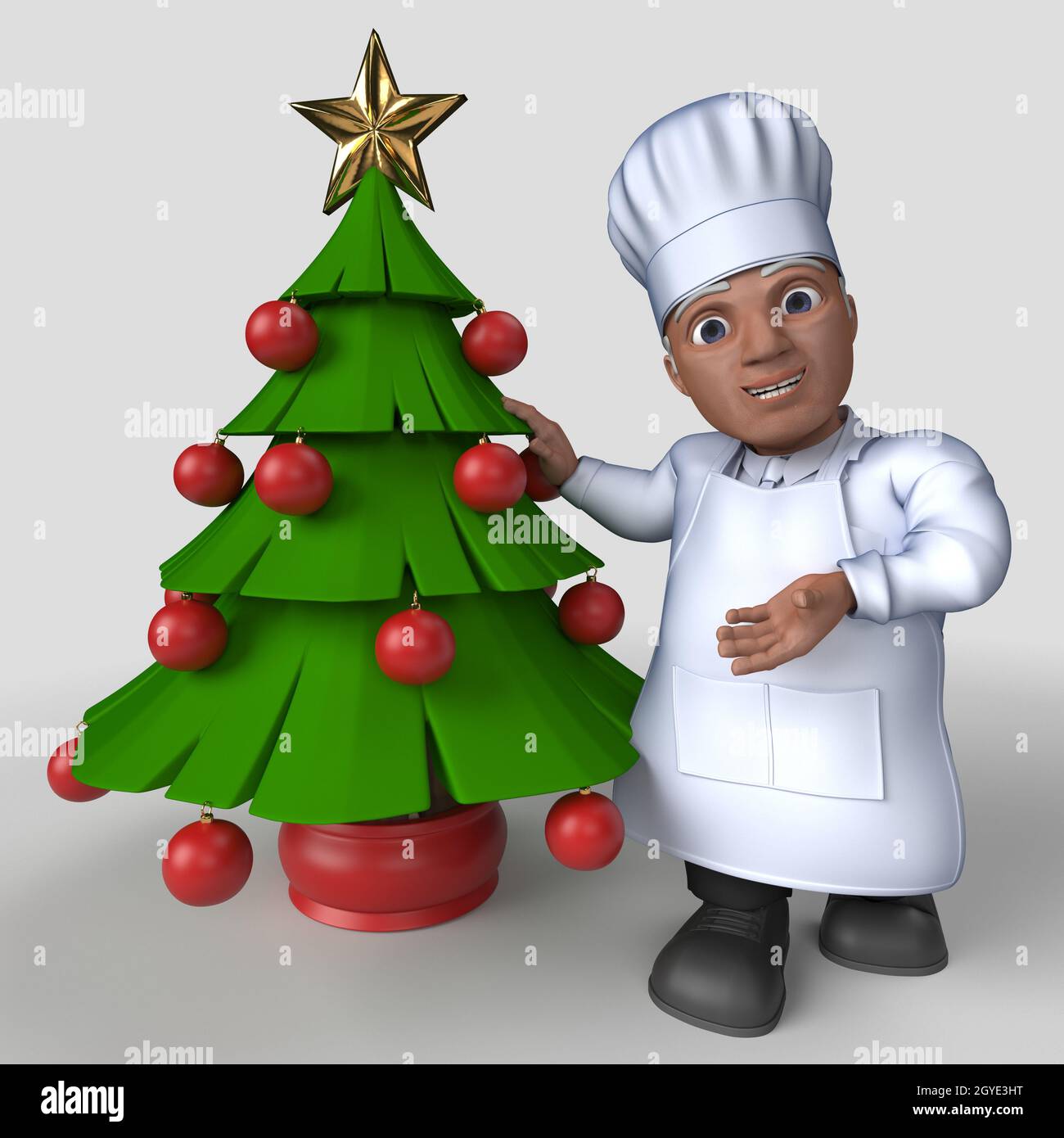 3D Render of Cartoon Baker Character Stock Photo - Alamy
