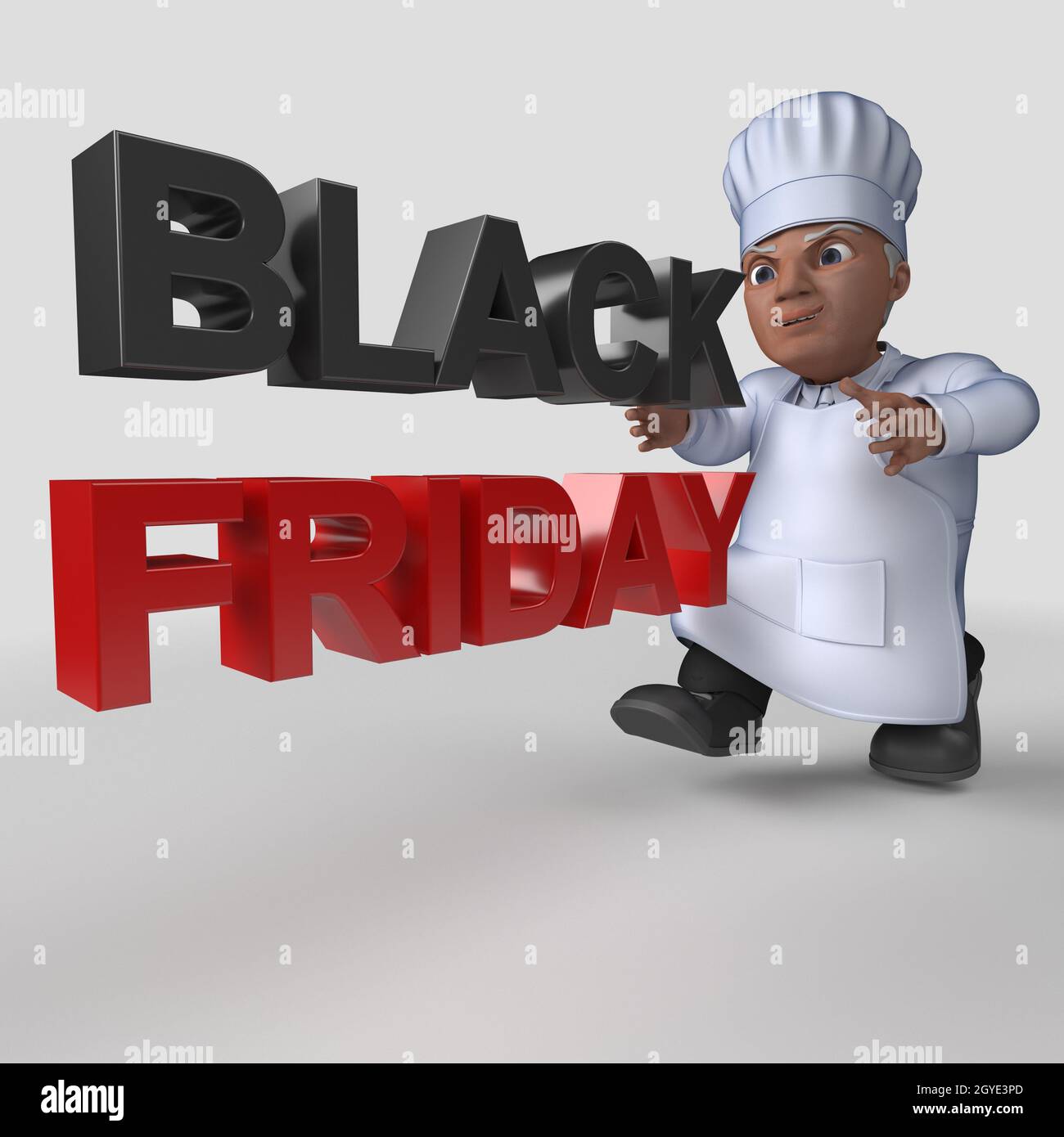 3D Render of Cartoon Baker Character Stock Photo - Alamy