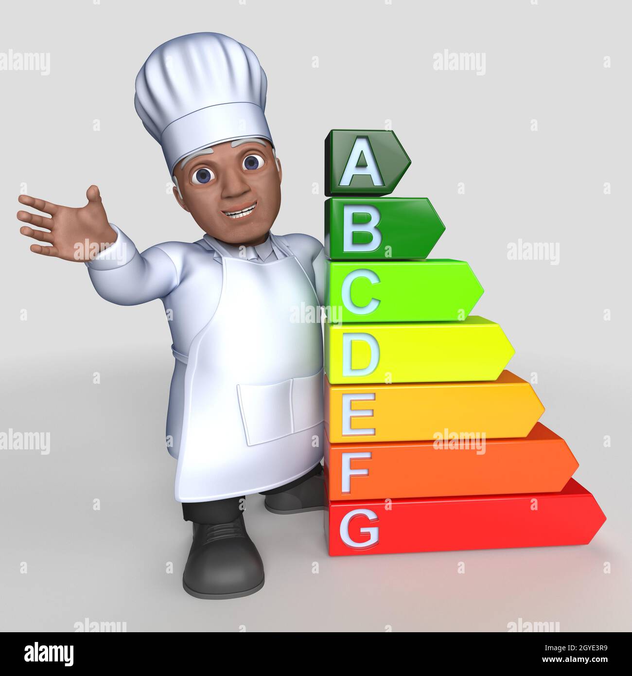 3D Render of Cartoon Baker Character Stock Photo - Alamy