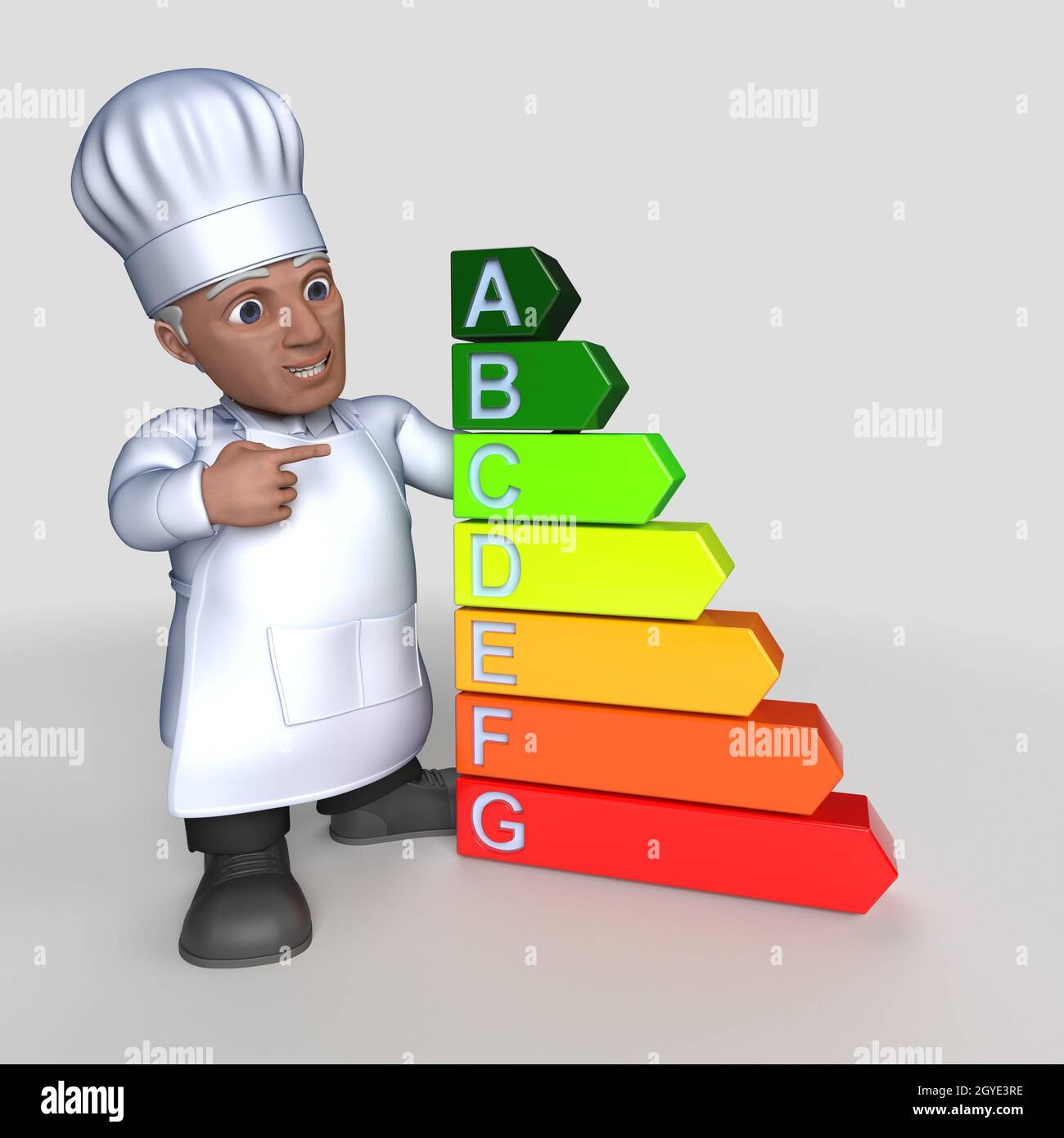 3D Render of Cartoon Baker Character Stock Photo - Alamy