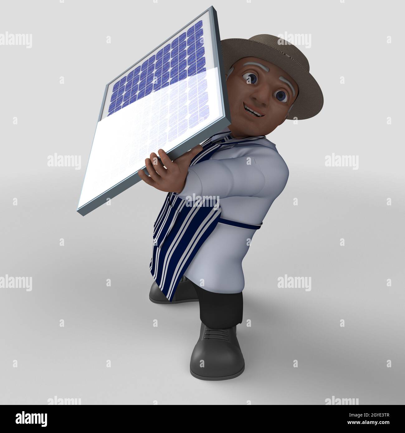 3D Render of Cartoon Butcher Character Stock Photo - Alamy