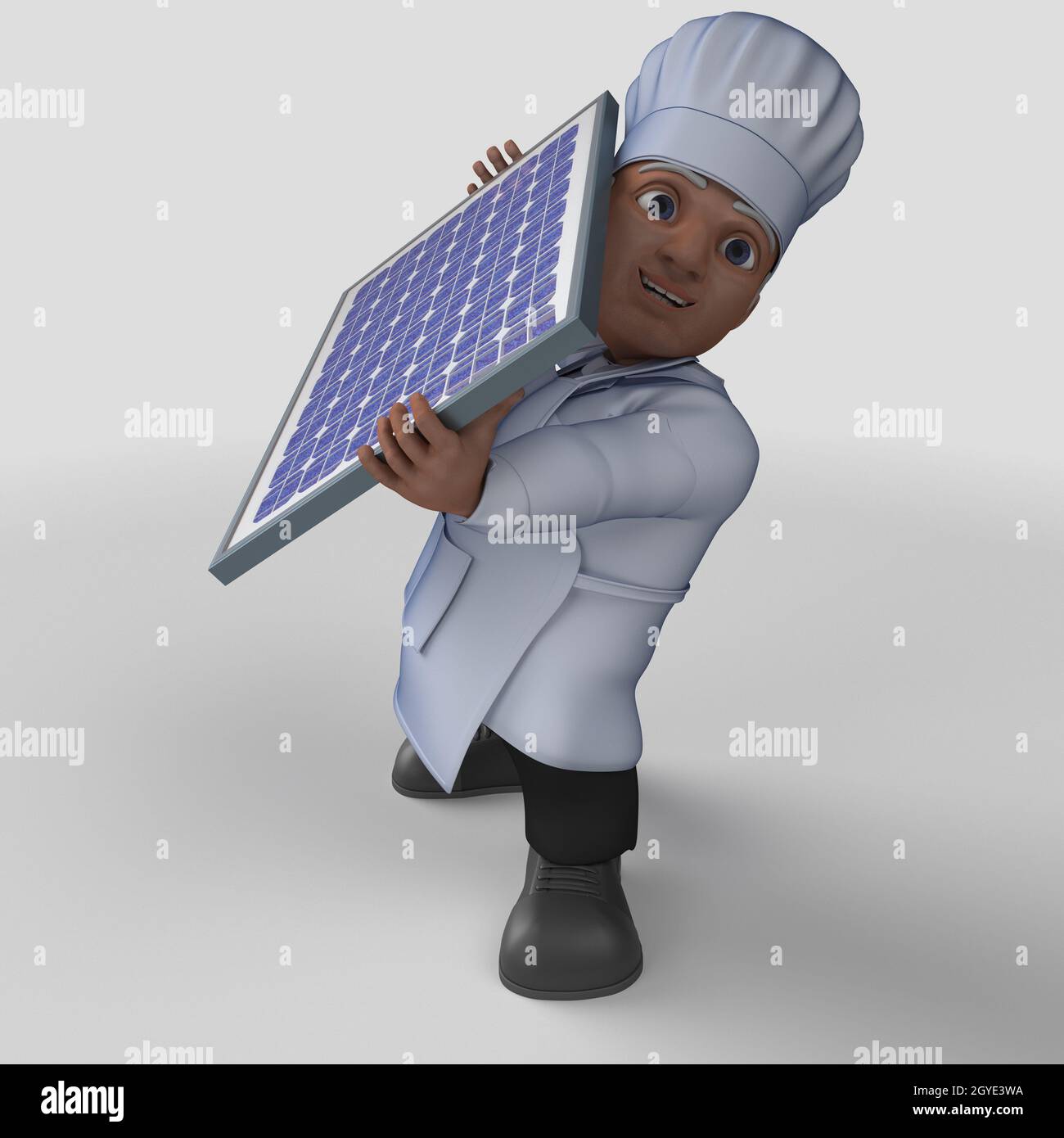 3D Render of Cartoon Baker Character Stock Photo - Alamy